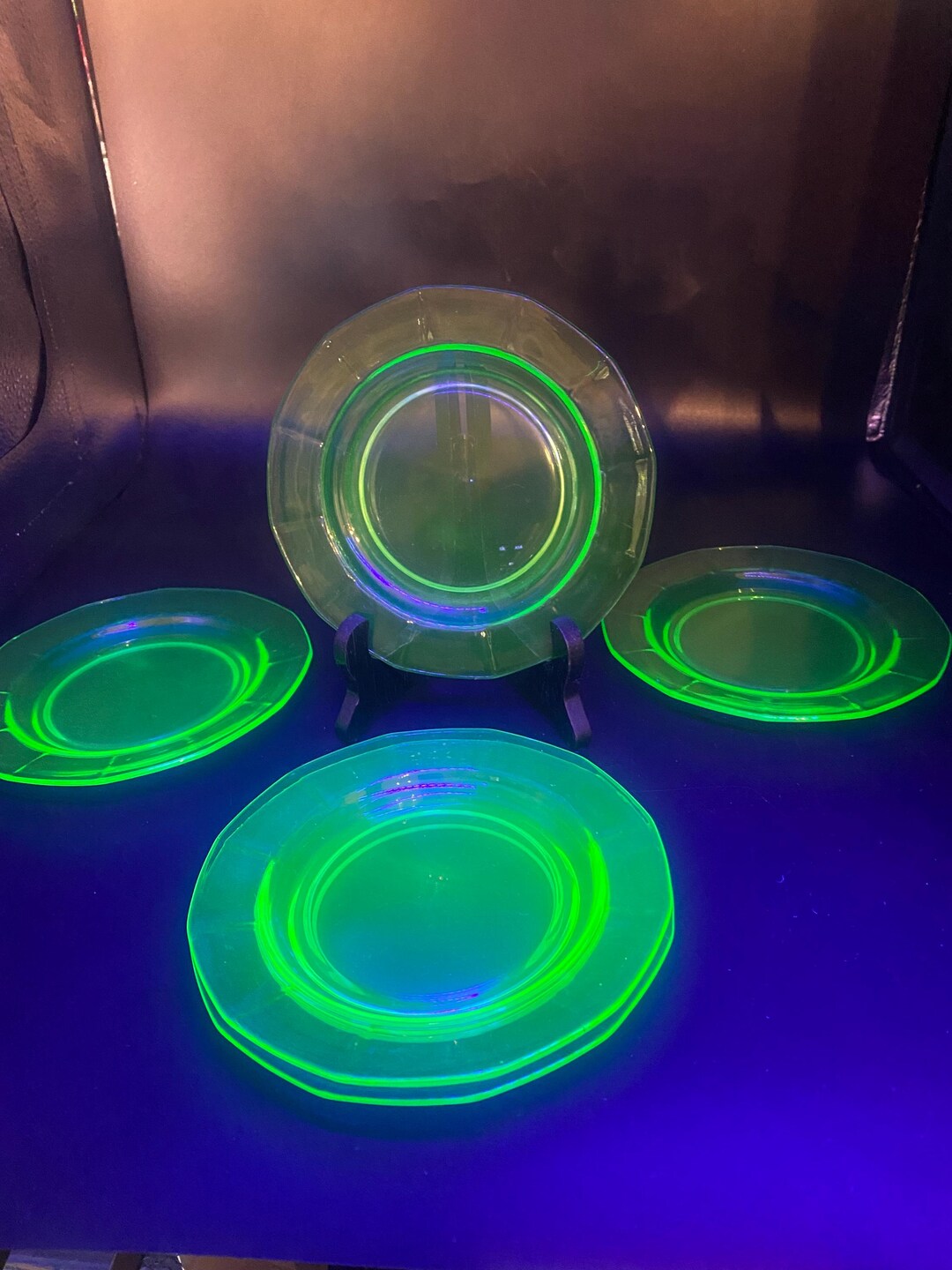 Uranium Bread Plates Set of 5 - Etsy
