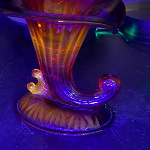 Fenton Amberina Cornucopia Candle Holder - Etsy