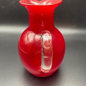 Red Encased Glass Pitcher - Etsy