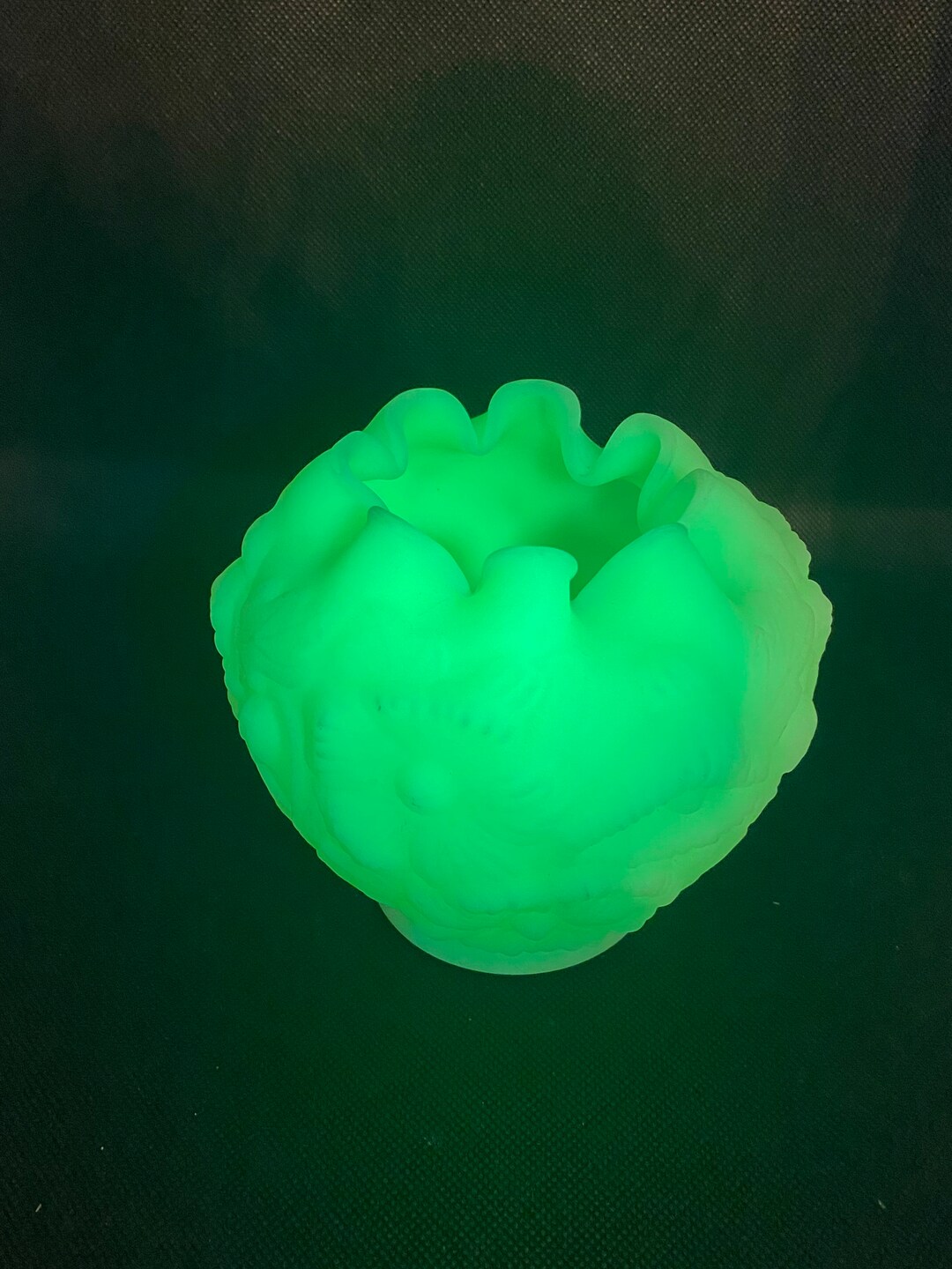 Fenton Custard Rose Bowl Uranium Water Lillies - Etsy