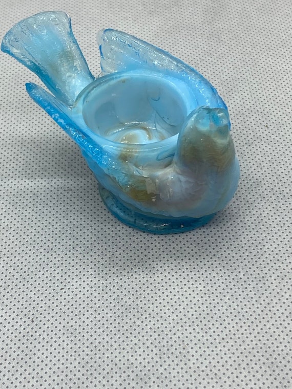 Degenhart Light Blue Slag Glass Salt Cellar Bird - Etsy