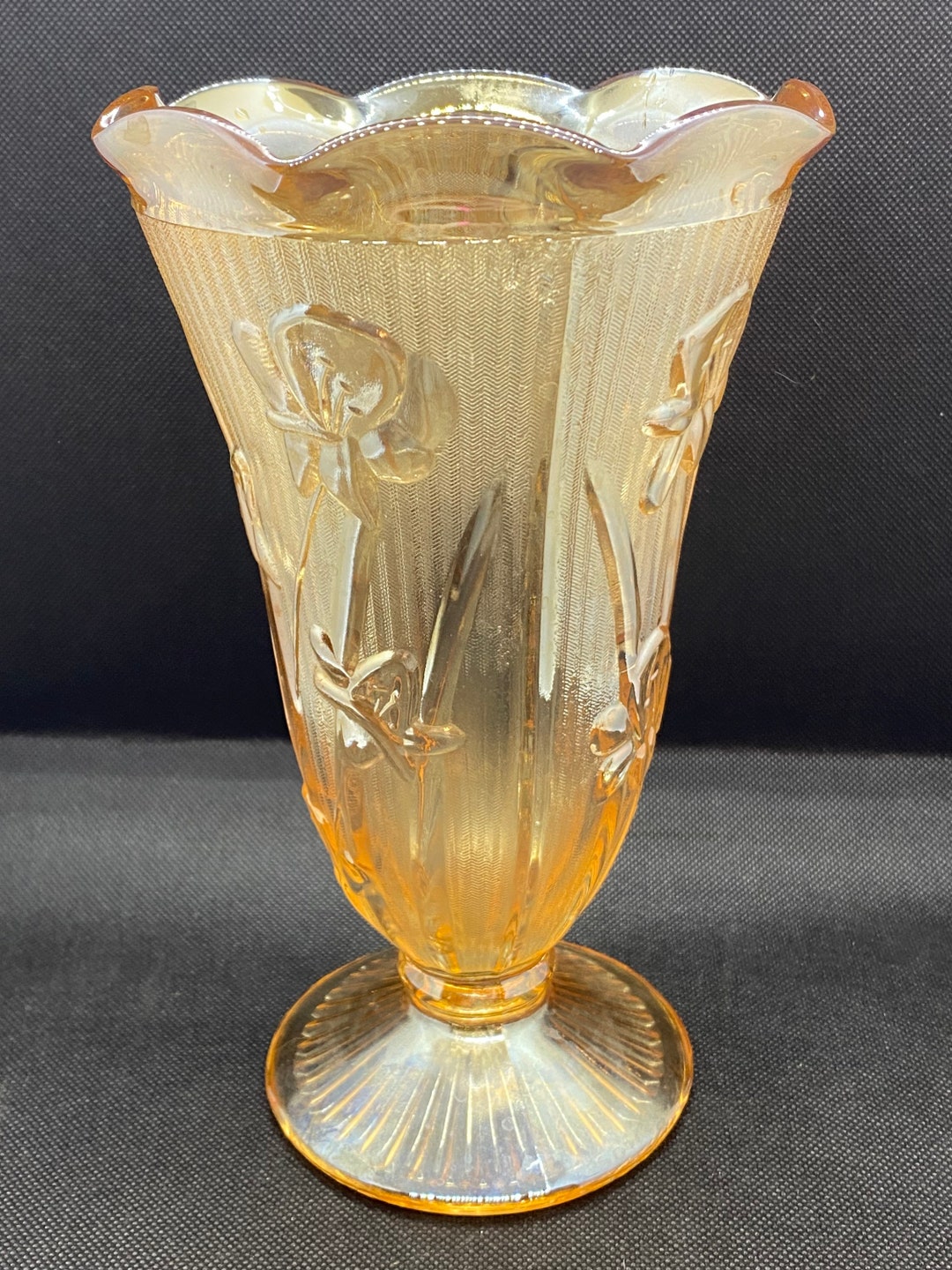 Amber Embossed Vase - Etsy