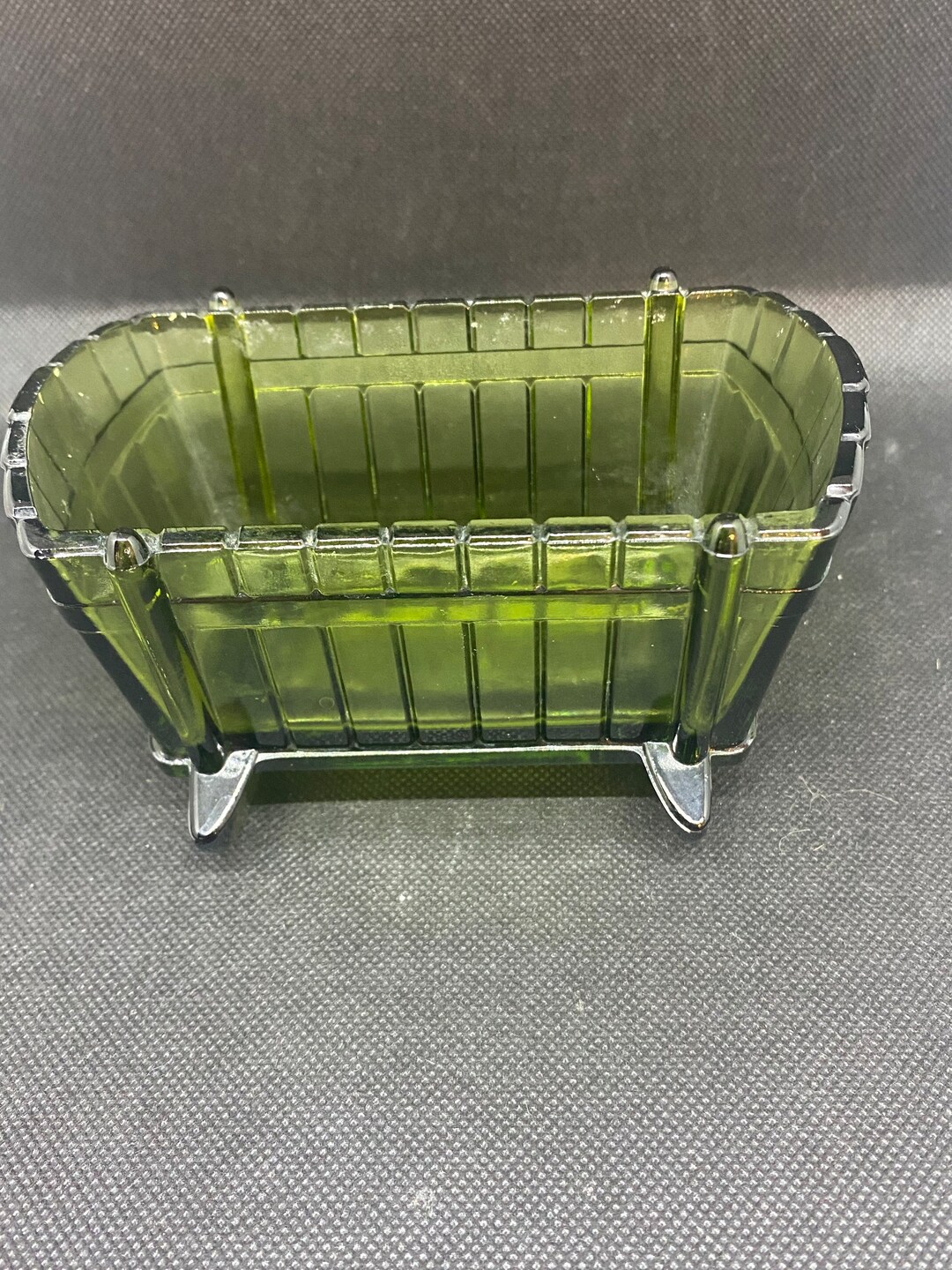Indiana Glass Olive Green Cradle - Etsy