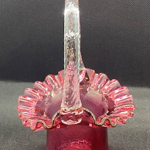 Fenton Cranberry Basket Swirl Handle - Etsy