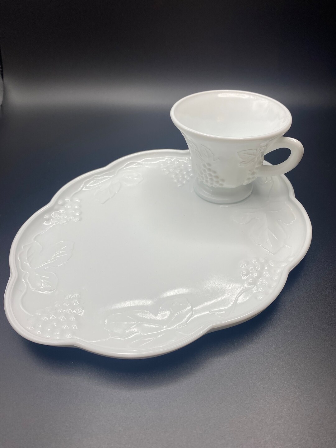 Milkglass Snack Tray Set - Etsy