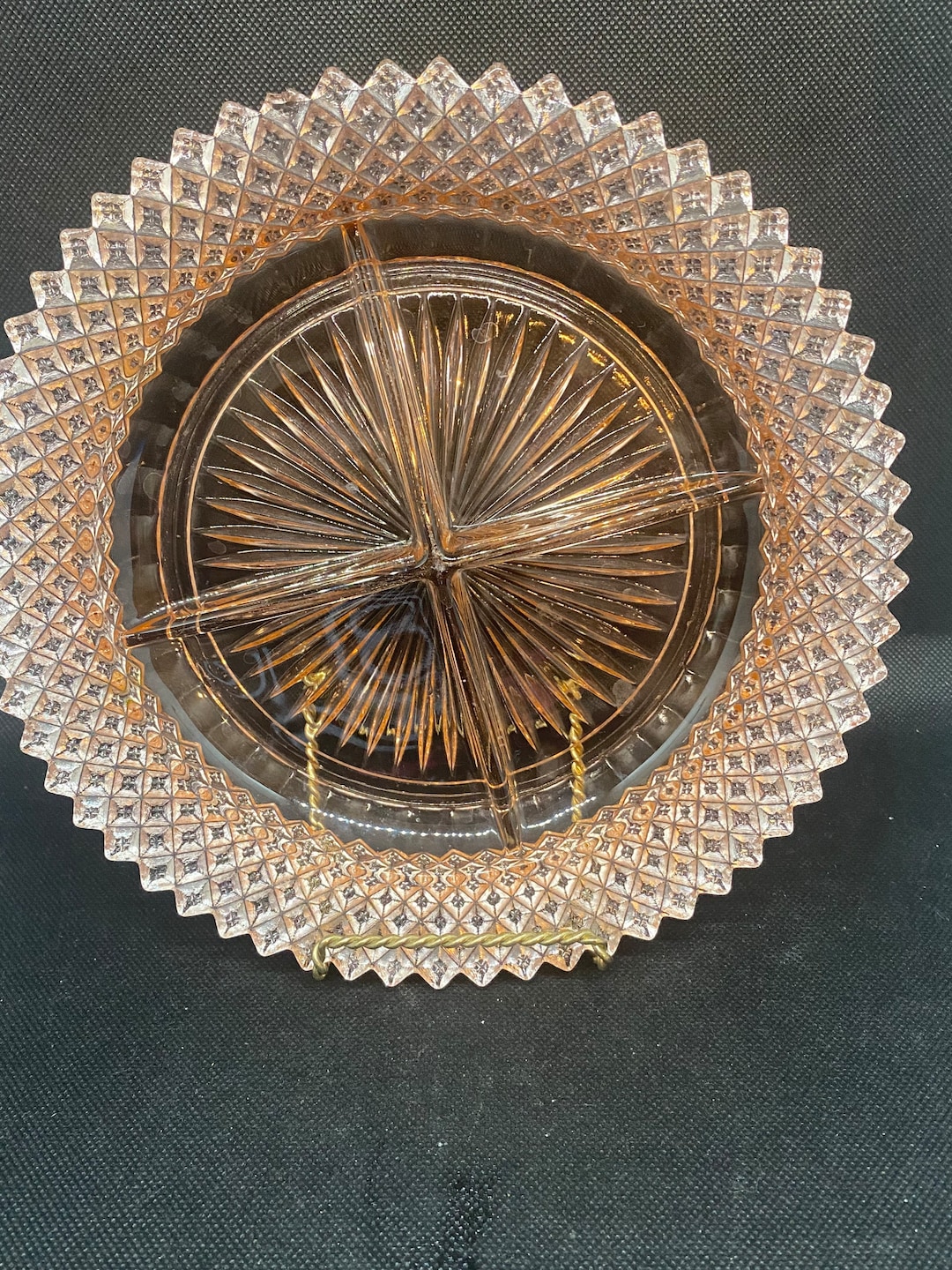 Pink Diamond Point Divided Tray Anchor Hocking 1960’s. Round - Etsy