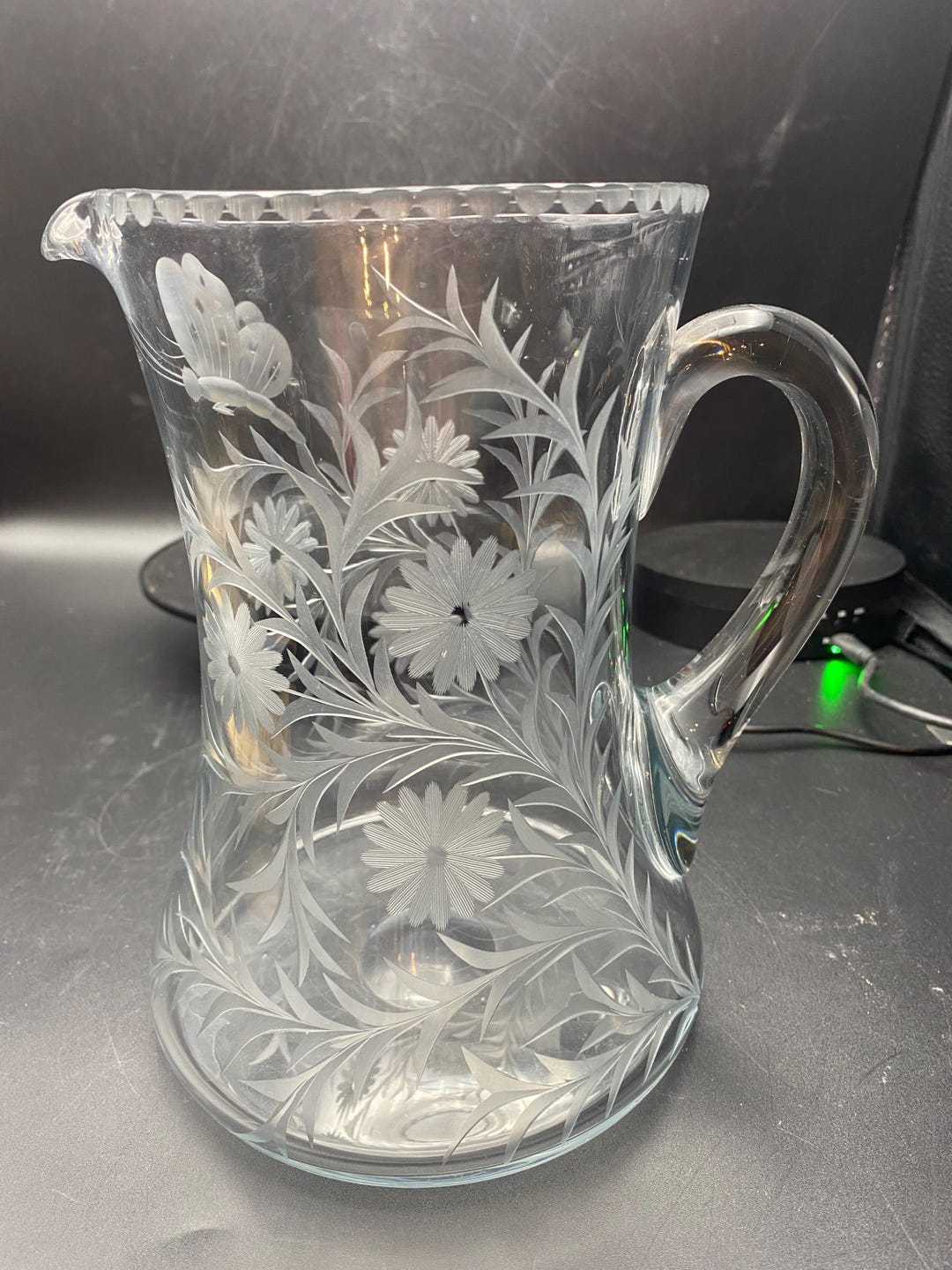 Etched Stunning EAPG Pitcher - Etsy