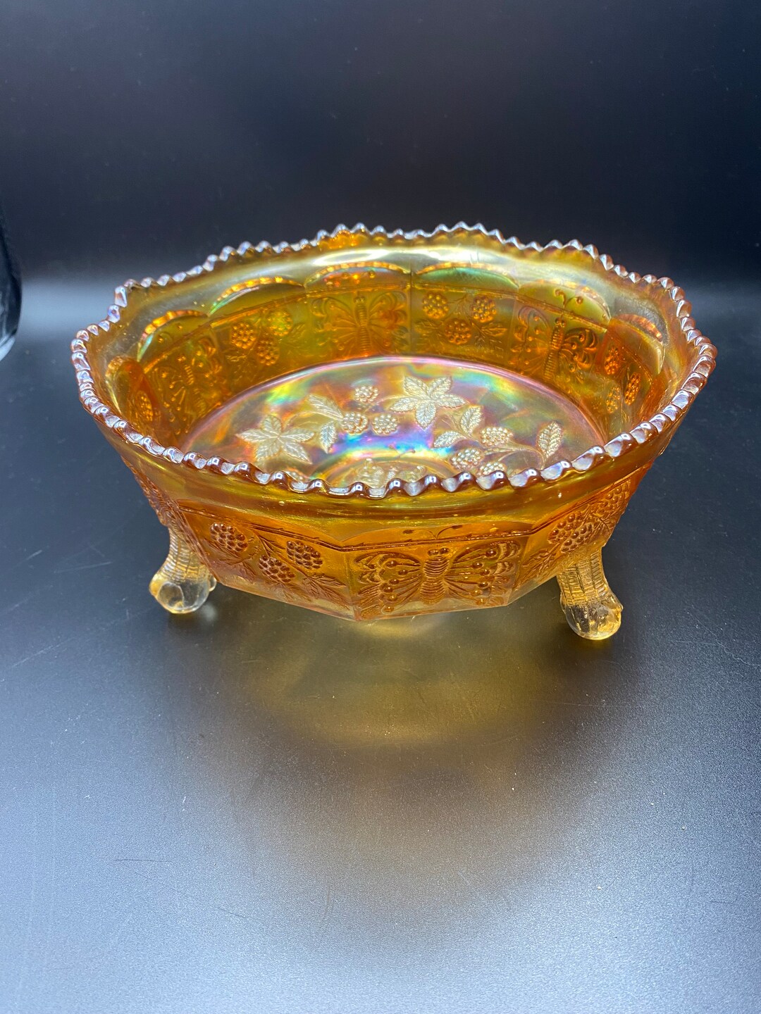 Fenton Carnival Glass Butterflies N Berries - Etsy