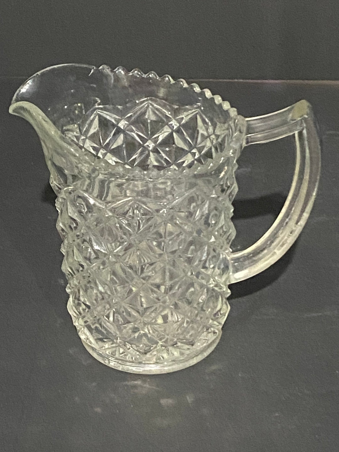 Vintage Diamond Point Pitcher - Etsy
