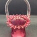 Fenton Cranberry Basket Swirl Handle - Etsy