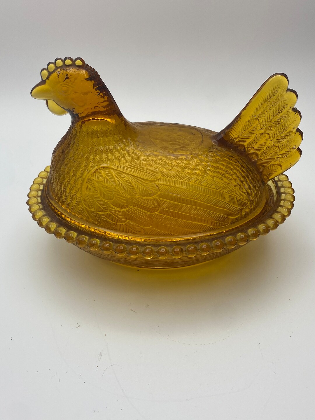 Amber Hen on a Nest Indiana Glass - Etsy