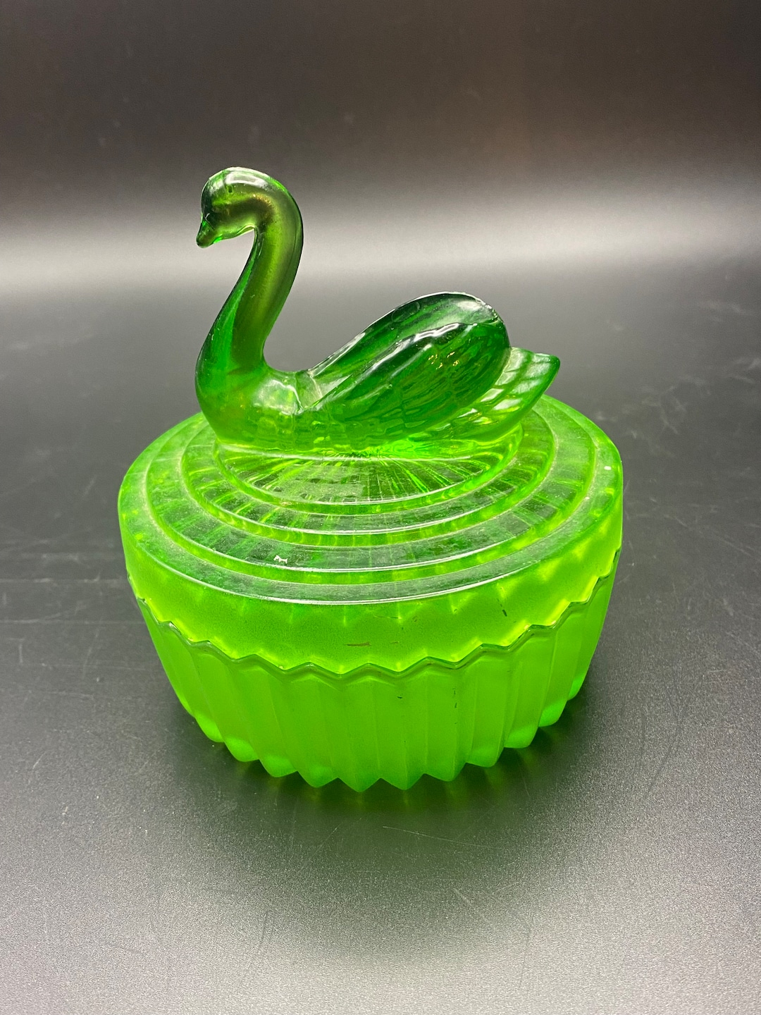 Green Satin Swan Trinket Box - Etsy