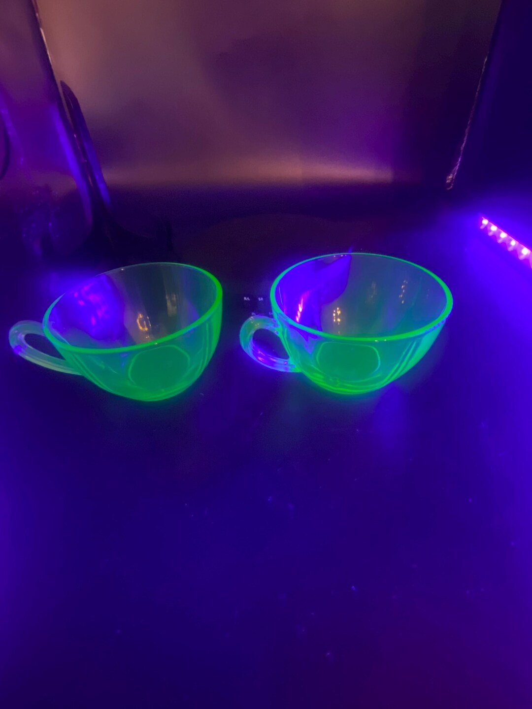 Uranium Heisey Tea Cups Set of 2 - Etsy