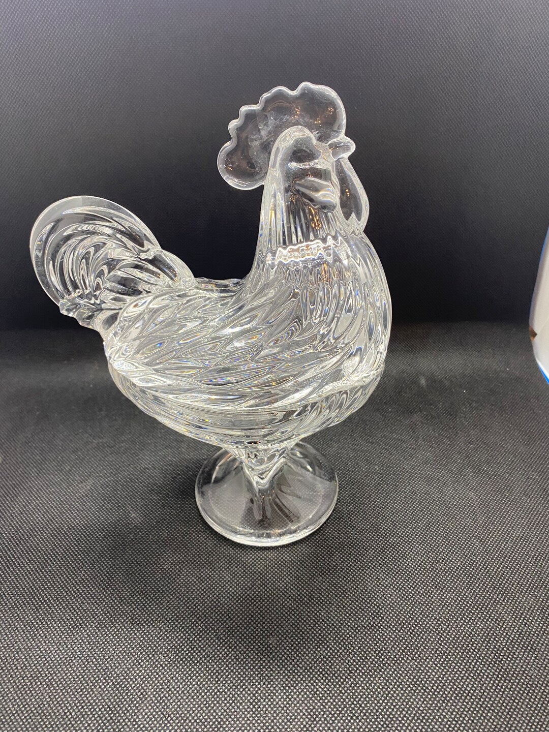 Clear Glass Standing Rooster Candy Jar. - Etsy