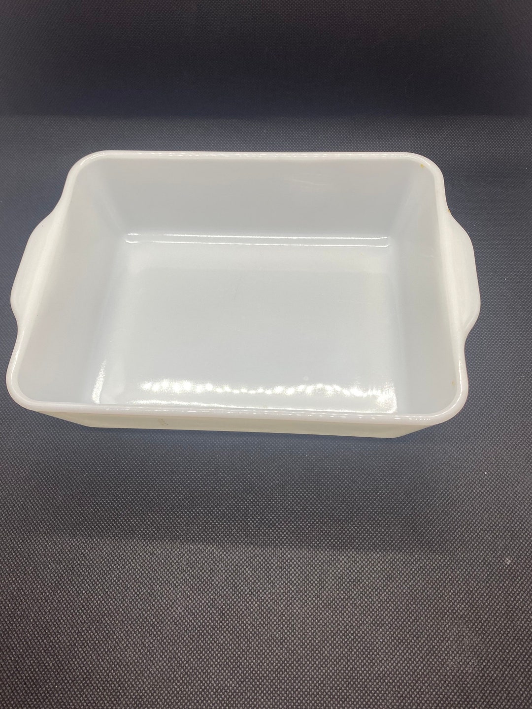 Pyrex White Casserole Dish. Only a Small Bit of the Green Design ...