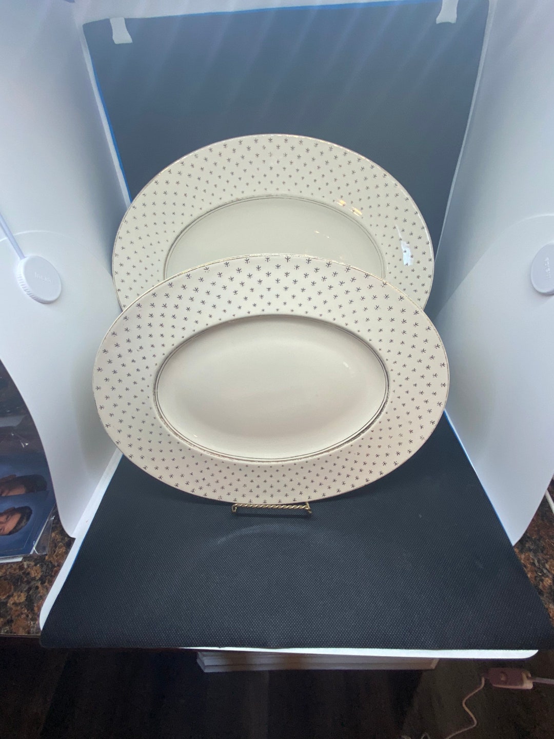 Royal Ivory Gold Trim Platters by John Maddock& Sons LTD England Set of ...