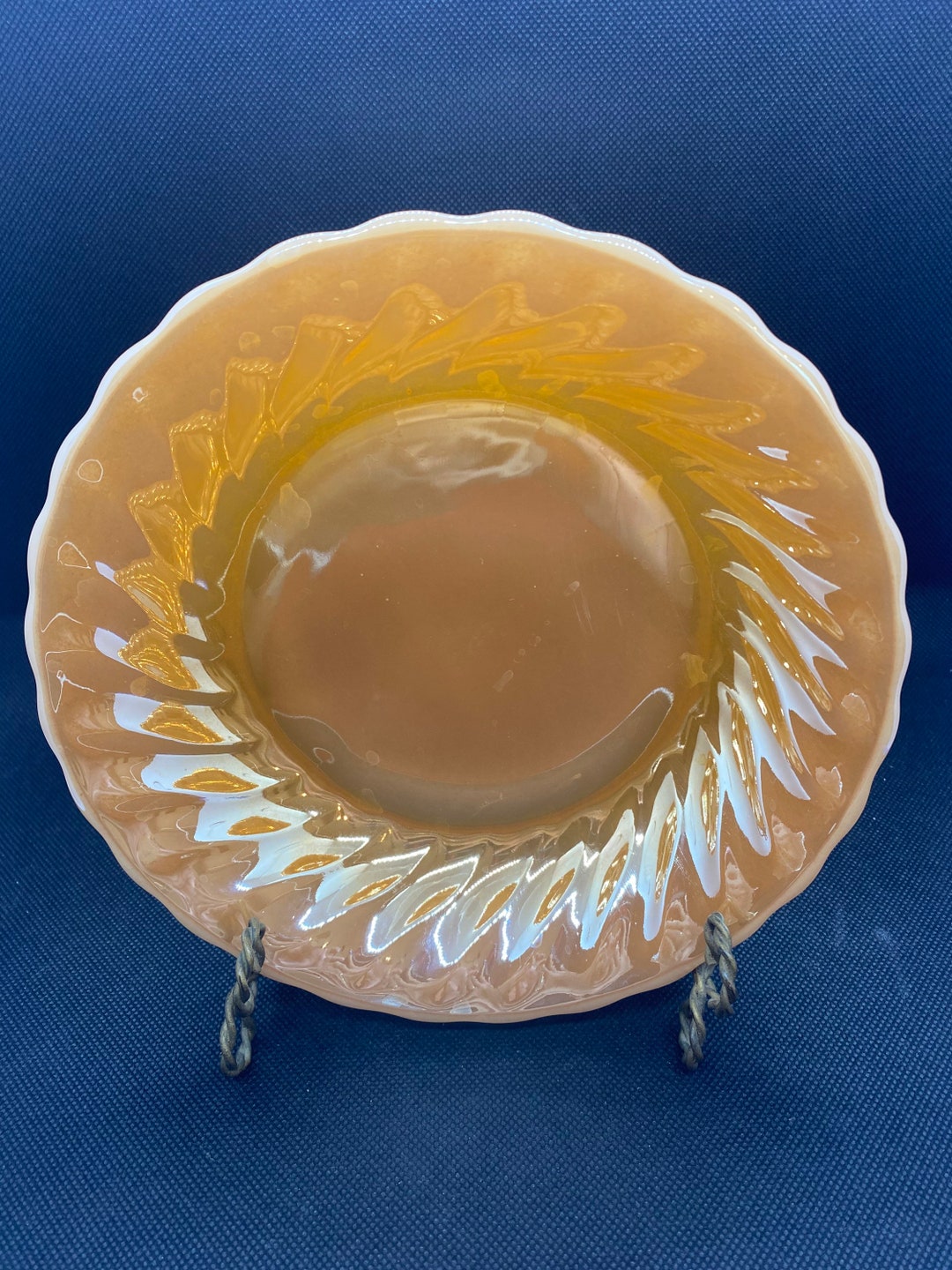 Anchor Hocking Peach Lustre Swirl Shell Cereal Bowl Carnival Glass - Etsy