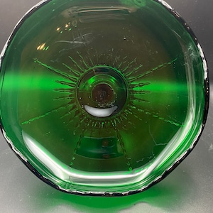 Emerald Green Pedestal Wavy Rim Bowl - Etsy