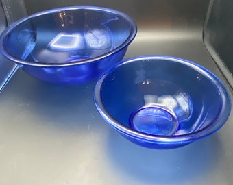 Vintage Pyrex Cobalt Blue Glass Mixing Bowl Set, Cobalt Blue Bakeware ...