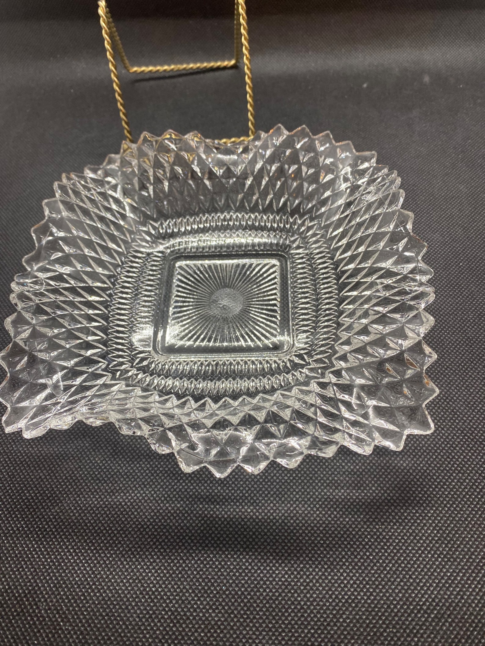 Federal Glass Ruffled Glass Tidbit Tray - Etsy