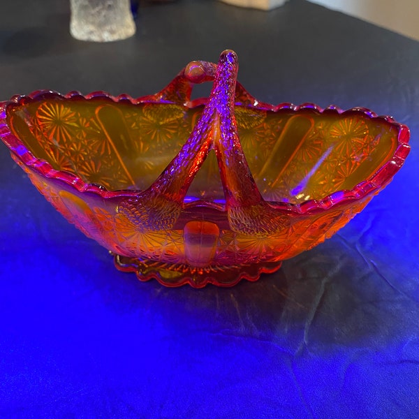 Amberina Glass Daisy and Button Bowl - Etsy