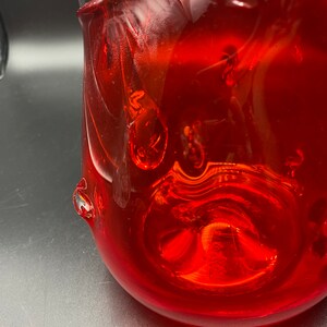 Red Pinched Spot Pitcher W/clear Handle - Etsy