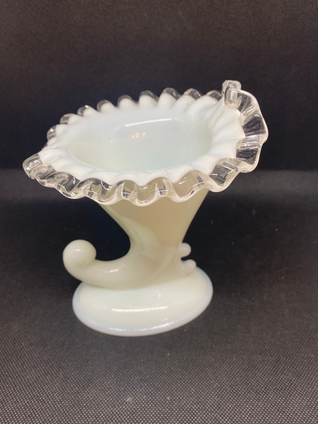 Fenton Silver Crest Cornucopia Vase/candleholder - Etsy