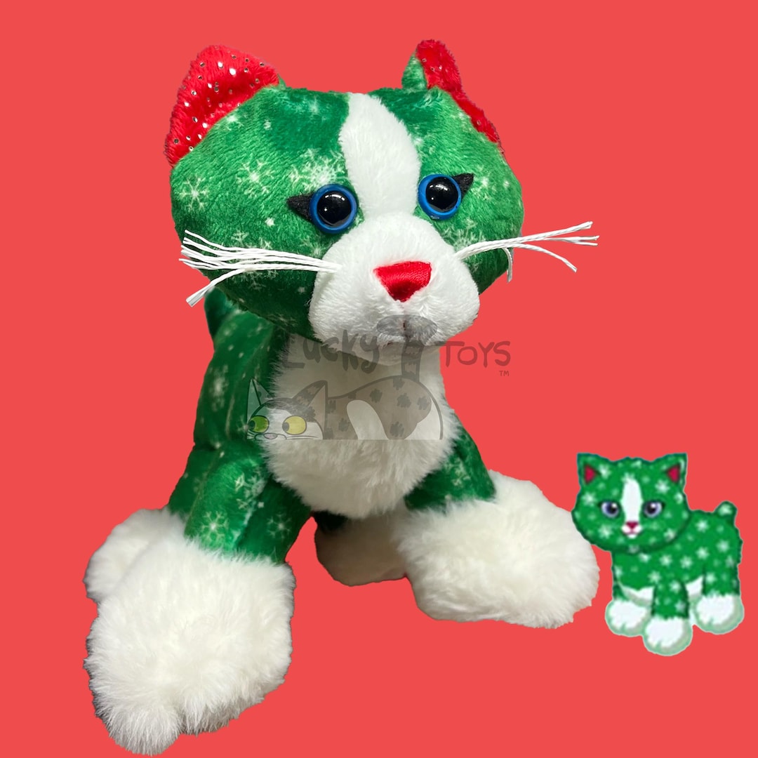 Made to Order Green Snowy Kitten Webkinz Inspired Christmas Snowflake ...