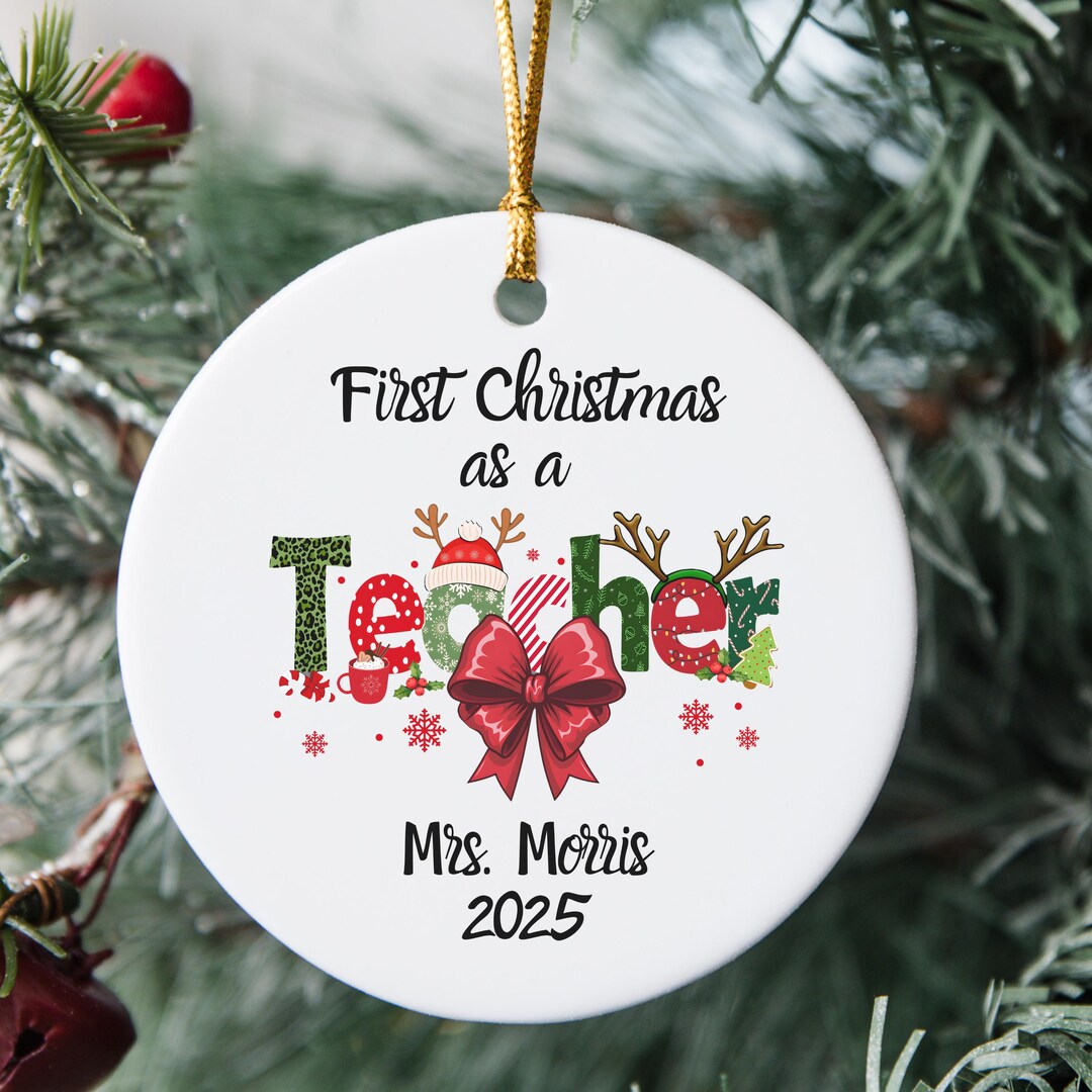 First Year Teacher Gift Personalized, Custom Teacher Ornament ...