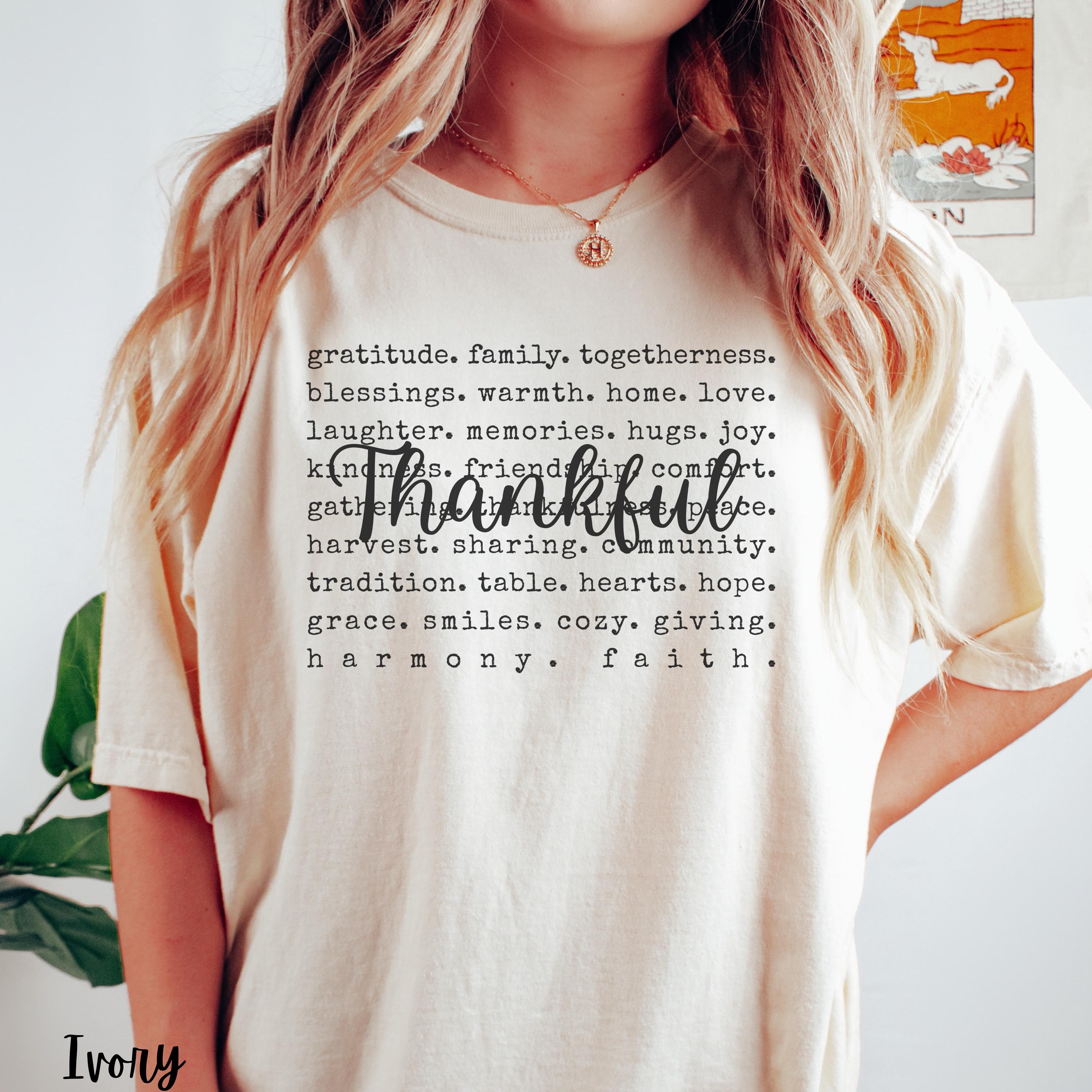Thankful Shirt Comfort Colors®, Thanksgiving Shirt, Cute Fall Shirt ...
