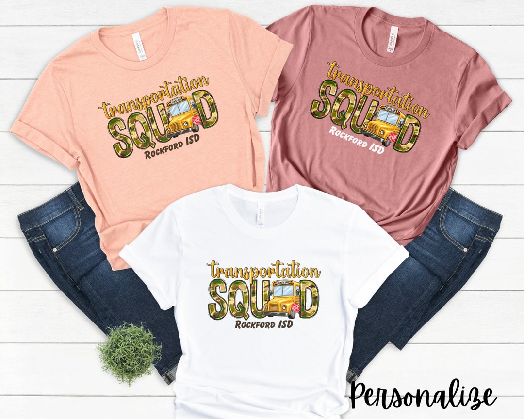 Personalized Town Transportation Squad Shirt, School Bus Driver Shirt ...