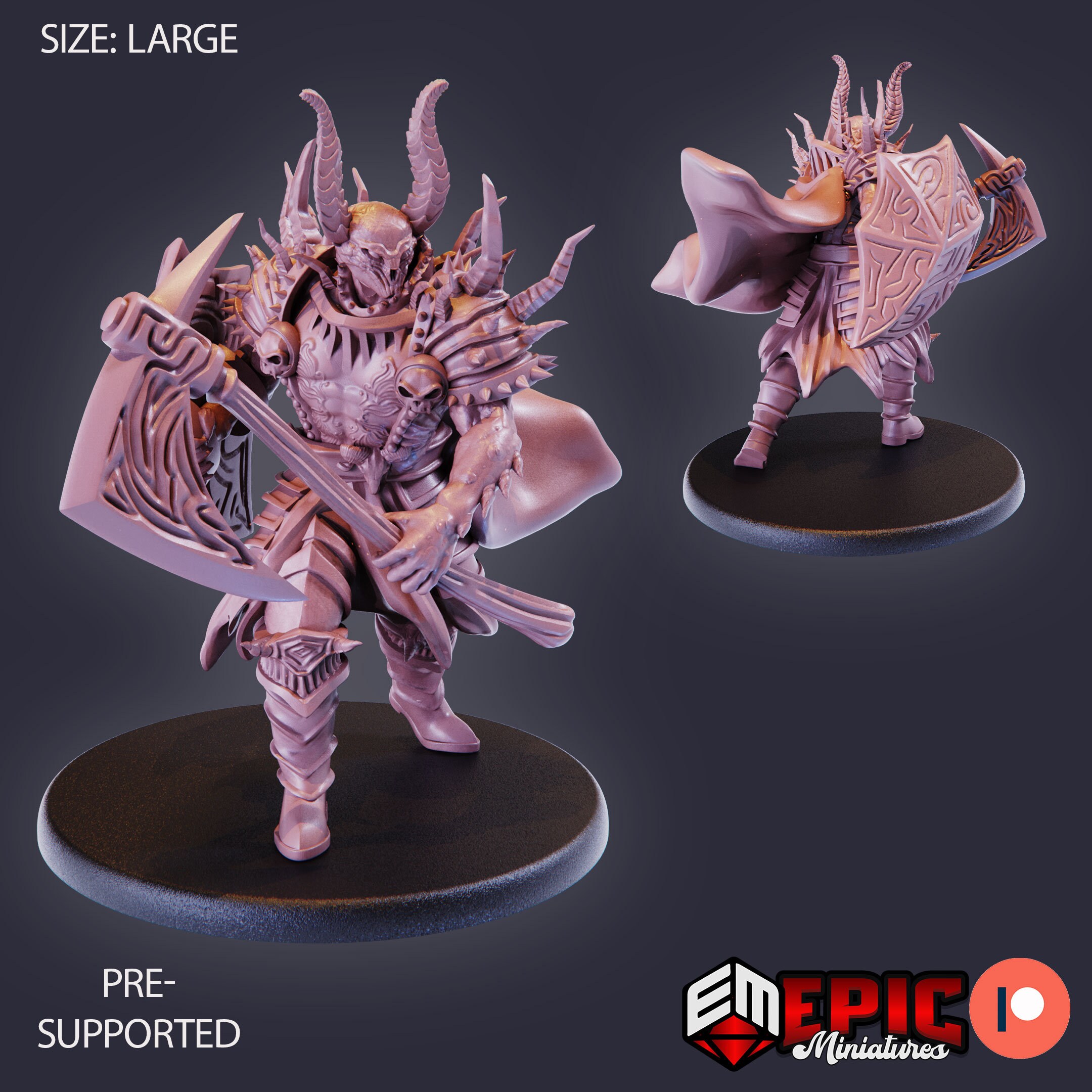 Devil Warlord size Large 50mm 3D Printed Miniatures - Etsy