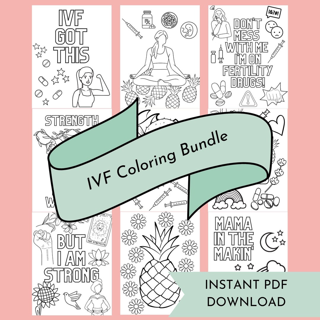 DIGITAL DOWNLOAD, Printable IVF Coloring Book, Ivf, Infertility, Ivf ...