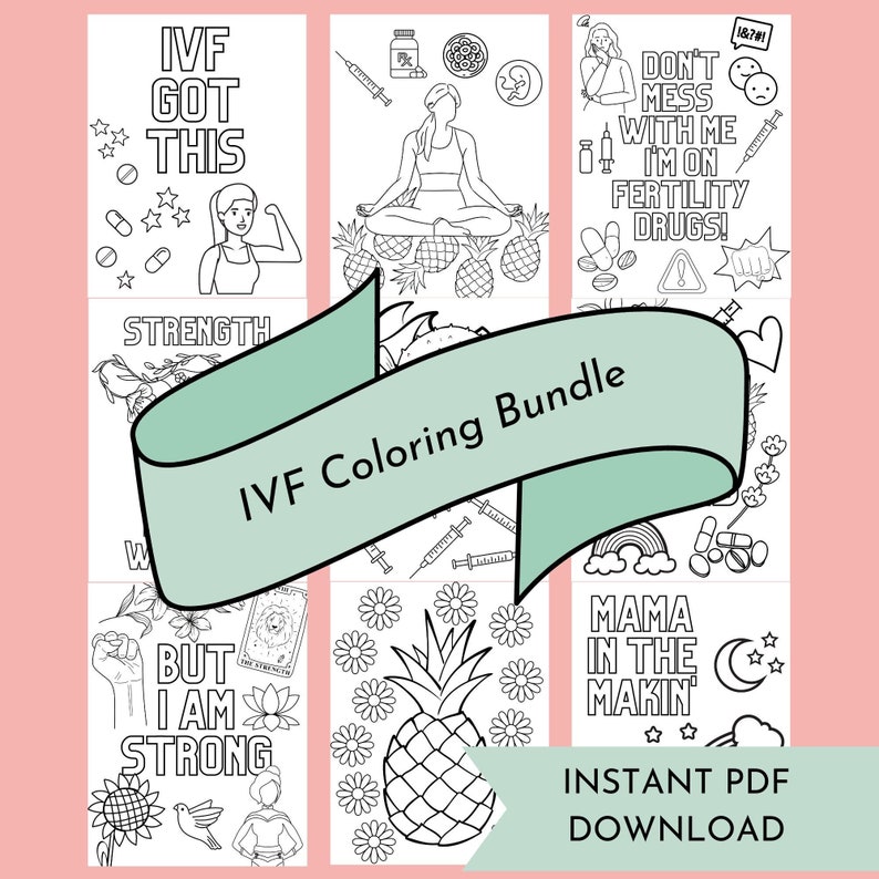 DIGITAL DOWNLOAD, Printable IVF Coloring Book, Ivf, Infertility, Ivf ...