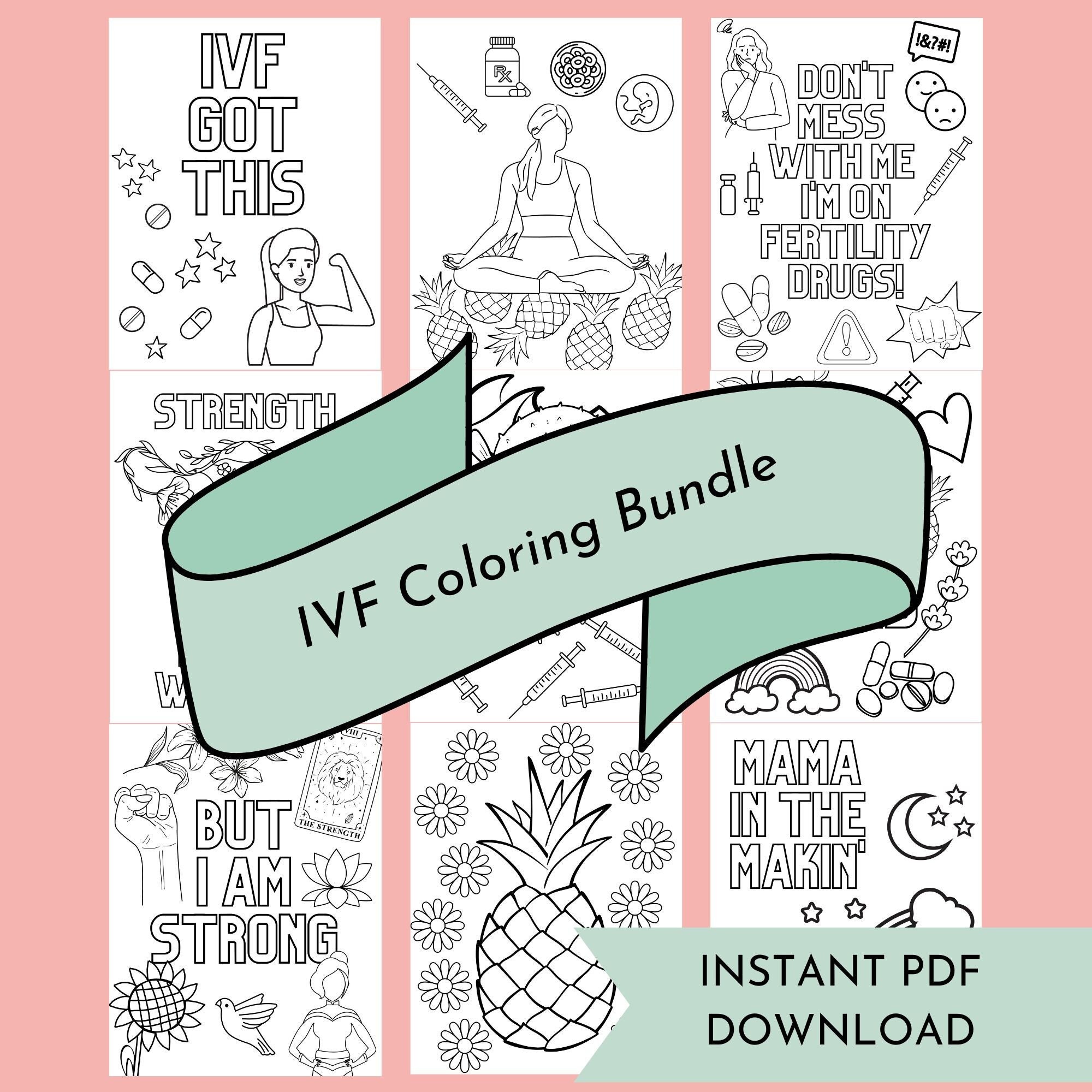DIGITAL DOWNLOAD, Printable IVF Coloring Book, Ivf, Infertility, Ivf ...