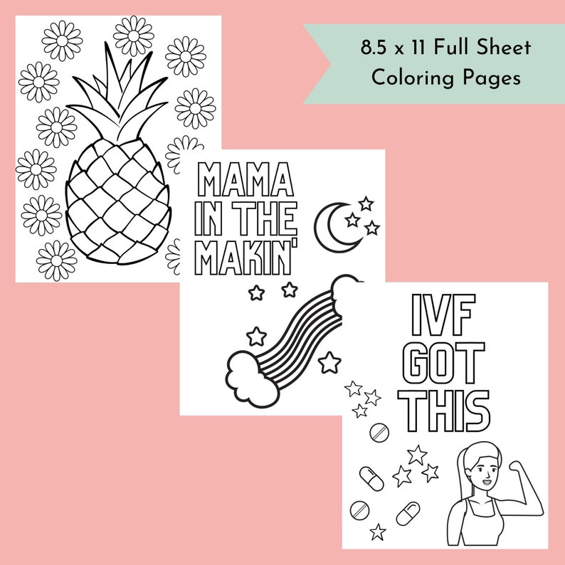 DIGITAL DOWNLOAD, Printable IVF Coloring Book, Ivf, Infertility, Ivf ...