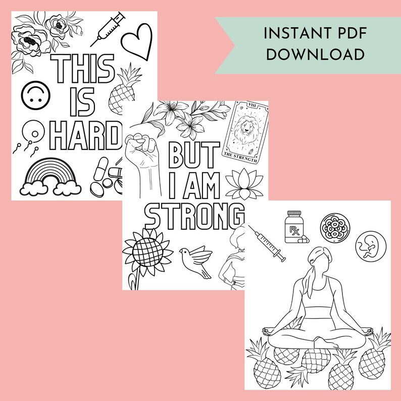 DIGITAL DOWNLOAD, Printable IVF Coloring Book, Ivf, Infertility, Ivf ...