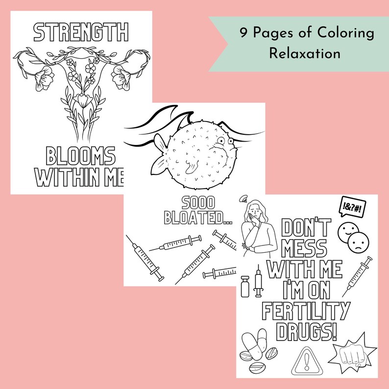 DIGITAL DOWNLOAD, Printable IVF Coloring Book, Ivf, Infertility, Ivf ...