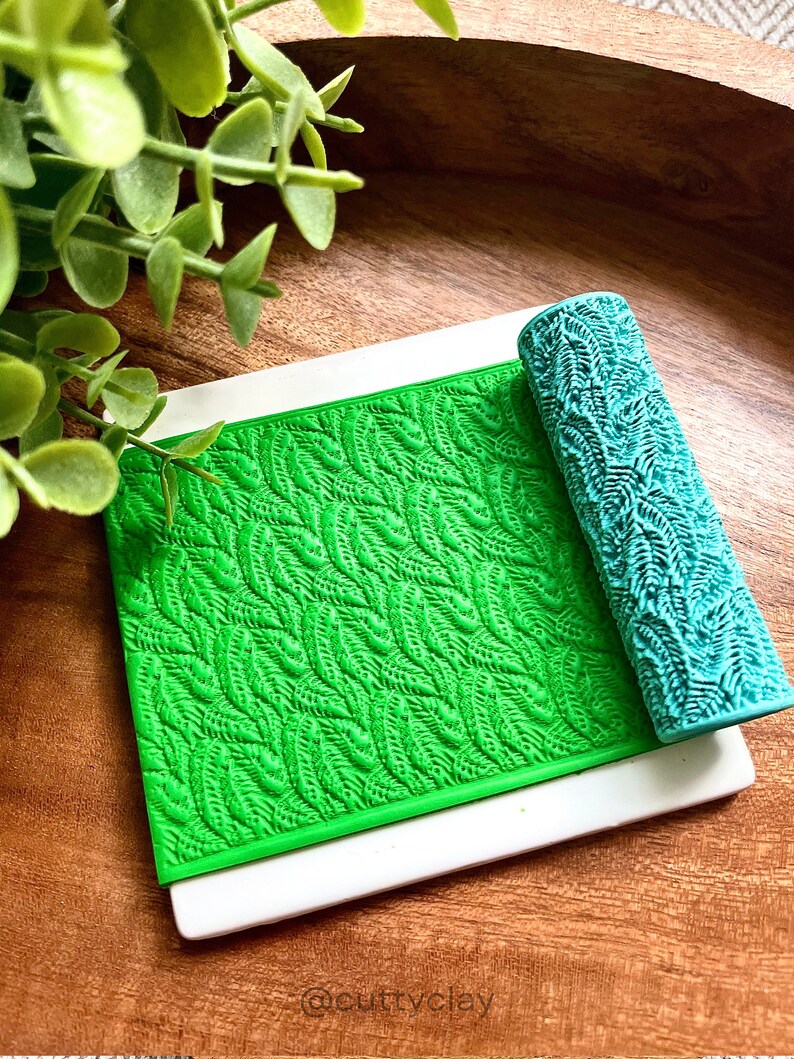 Fern Leaves Texture Roller for Polymer Clay, Botanical Pattern for Clay ...