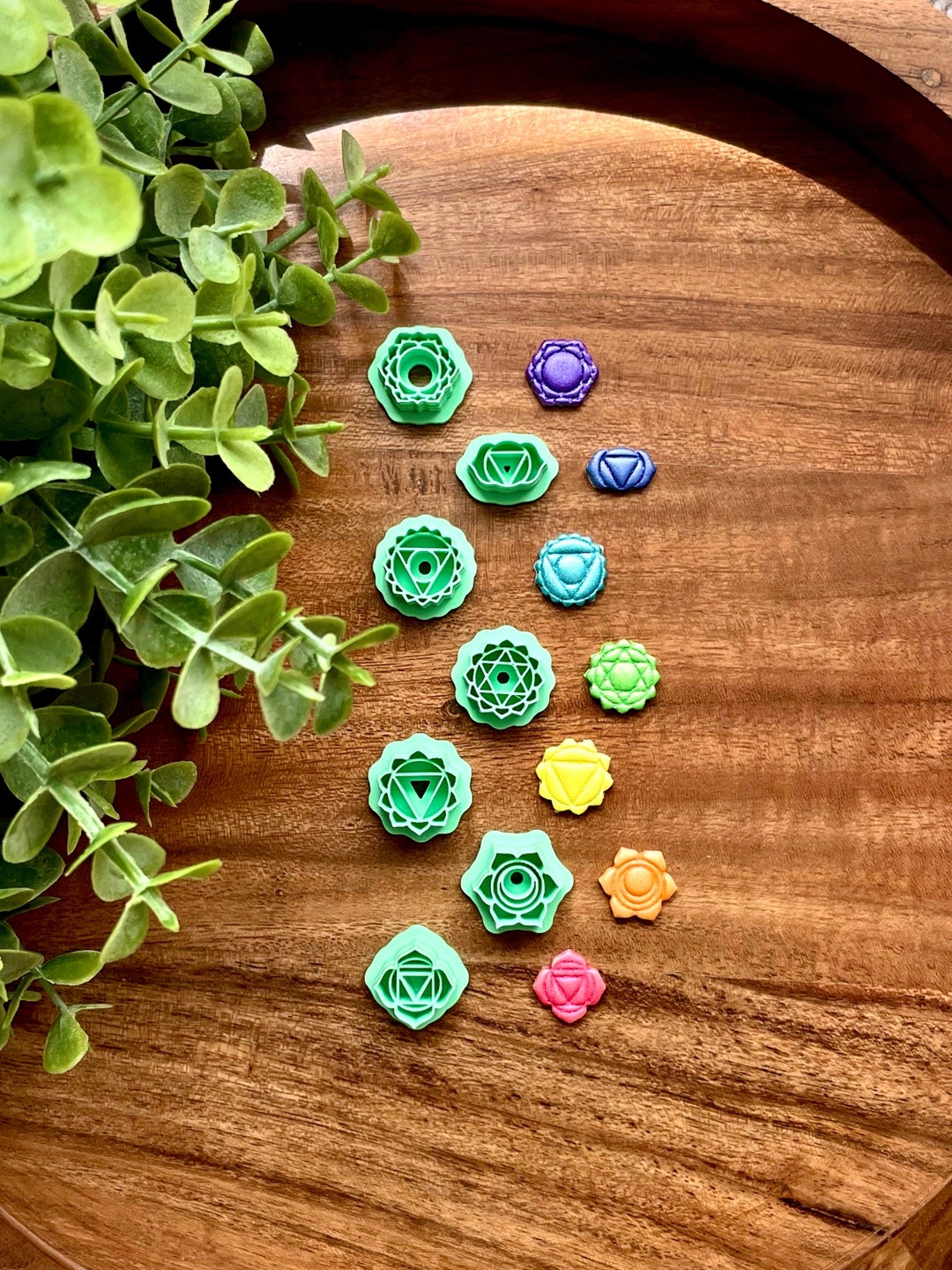 CUTTY CLAY 5 Sizes 7 Chakra Symbols Polymer Clay Cutter for Jewels ...