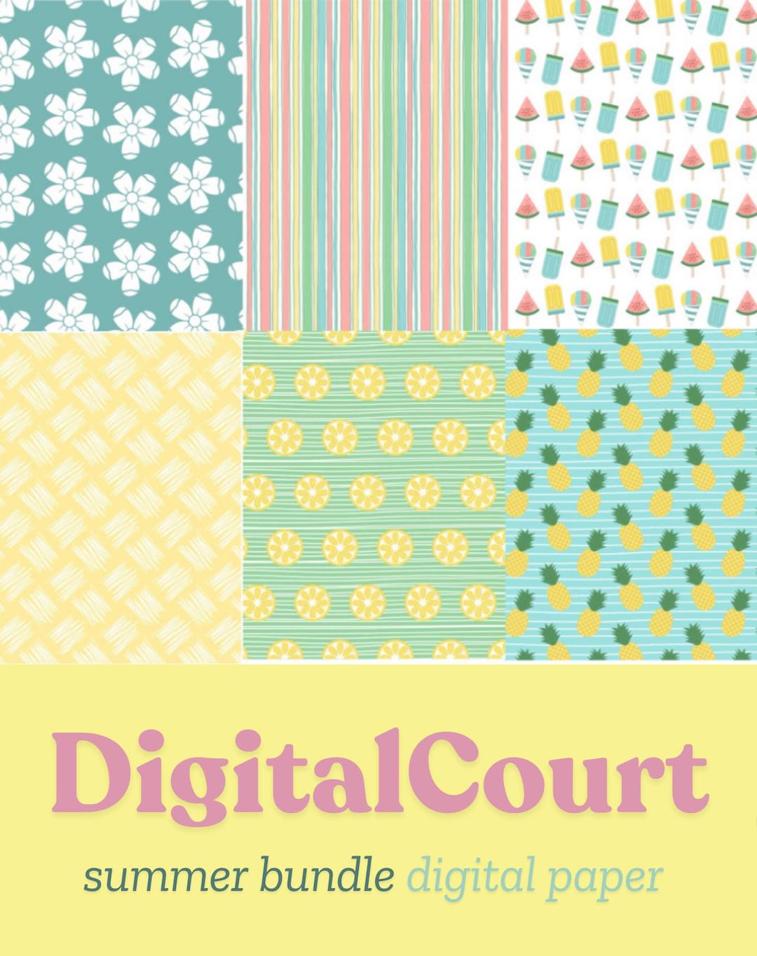 Summer Digital Paper Bundle - Etsy
