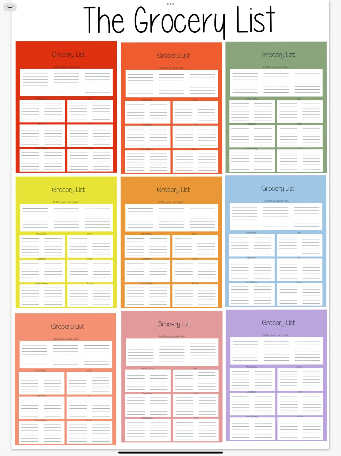 Digital Grocery List Bundle - Etsy