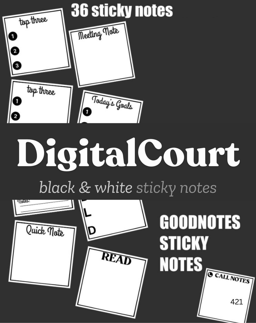 Black and White Sticky Notes - Etsy
