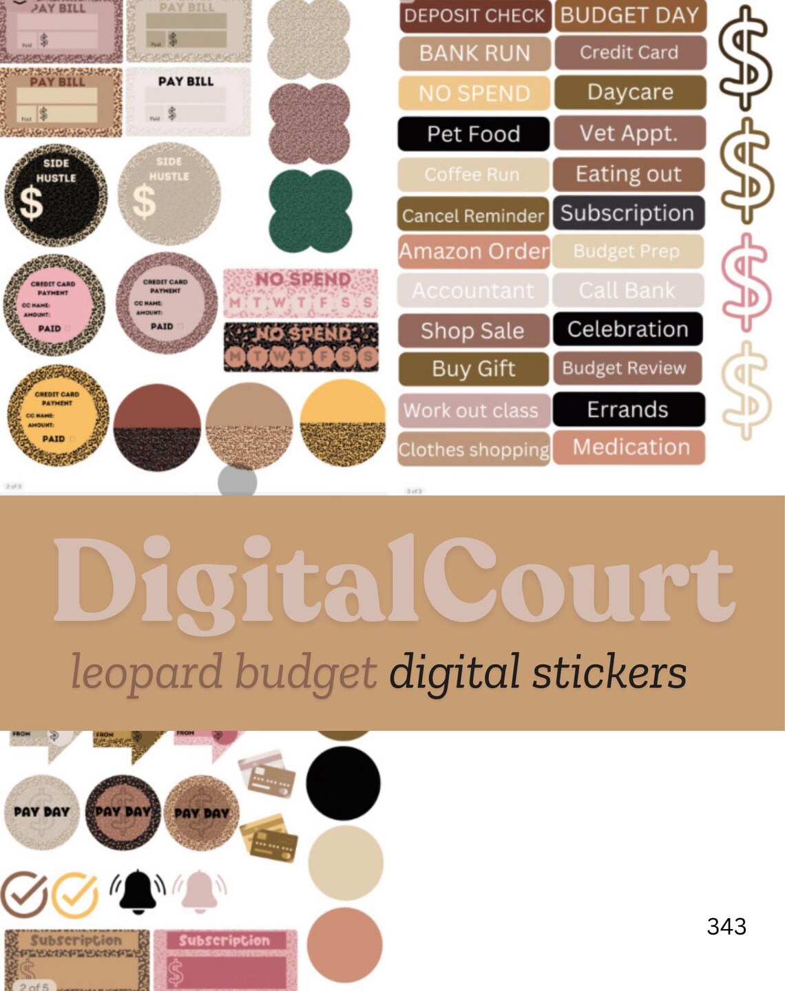 Leopard Budget Stickers - Etsy