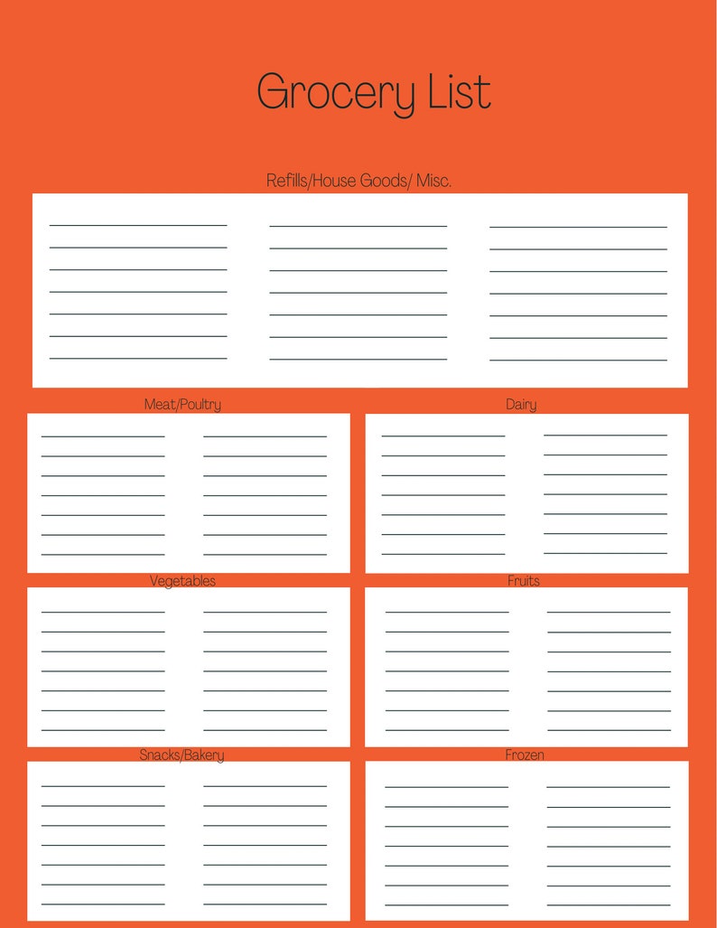 Digital Grocery List Bundle - Etsy