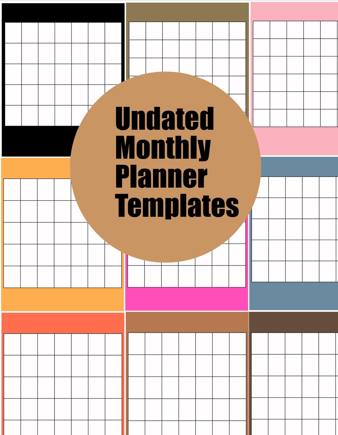 Undated Monthly Planner Templates - Etsy
