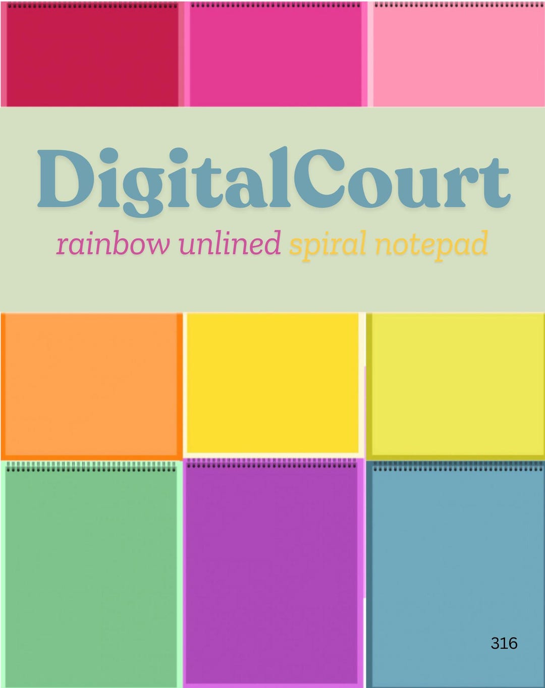Unlined Rainbow Digital Notepad - Etsy