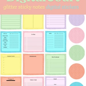 Glitter Sticky Notes - Etsy