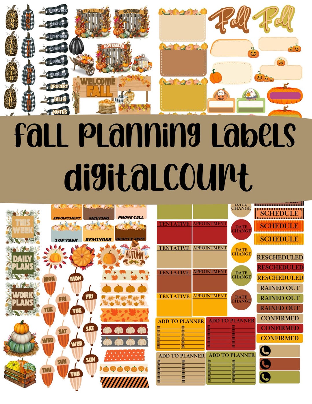Fall Planning Labels - Etsy