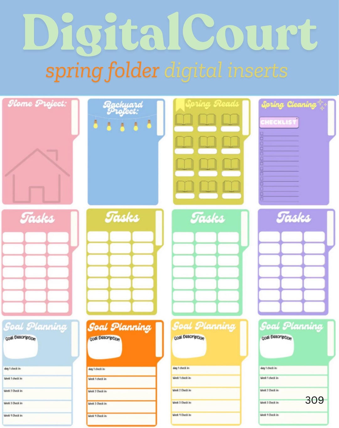 Spring Folder Inserts - Etsy